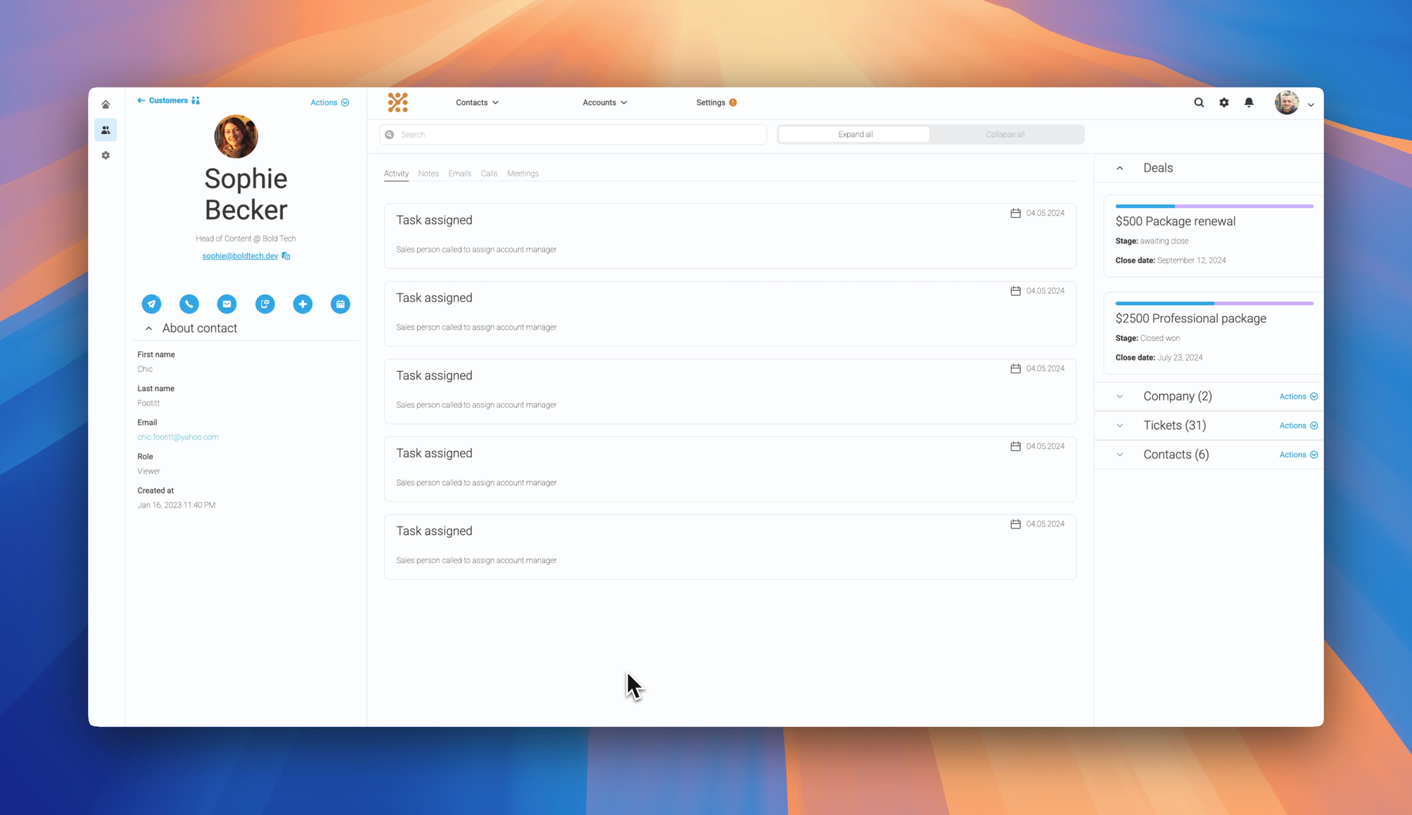 Hubspot-inspired UI in Retool: CRM Template (with template)