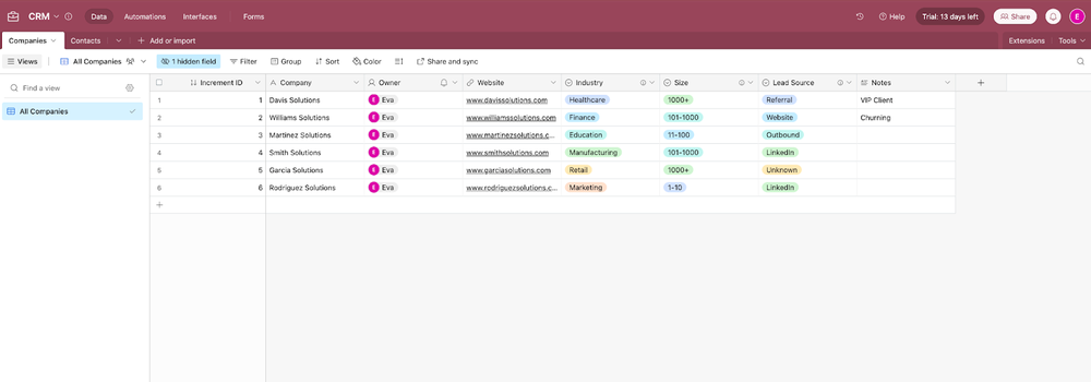 Airtable Basics: Build a simple CRM to store client data