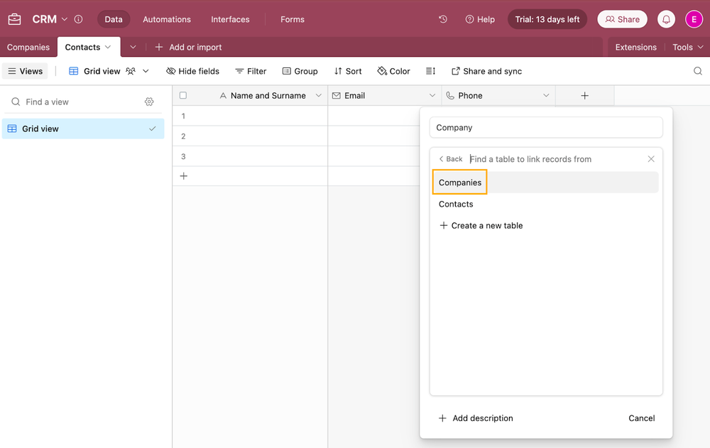Airtable Basics: Build a simple CRM to store client data